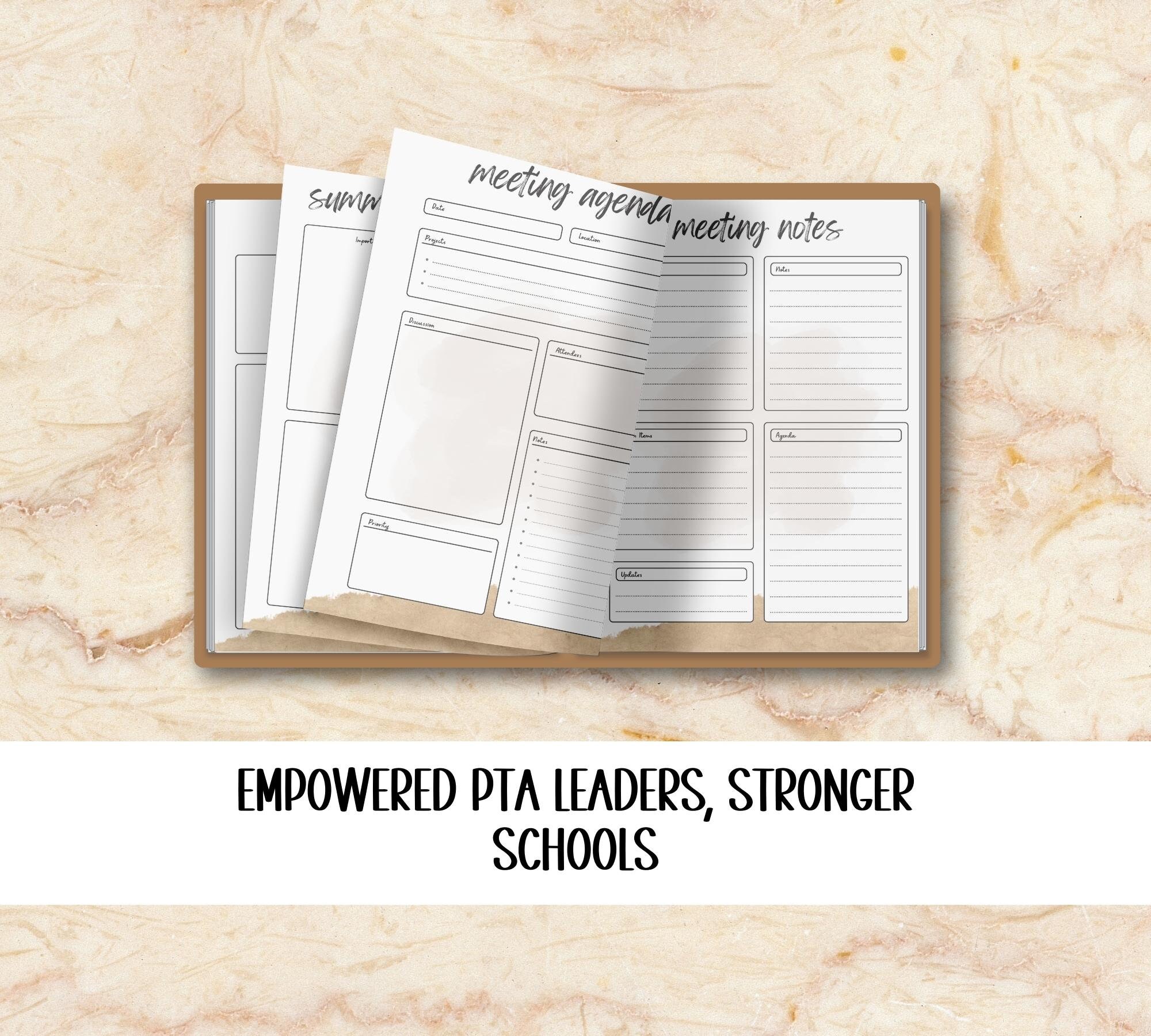 Printable PTA Leader Planner/98-page Neutral Planner/landscape and Two ...