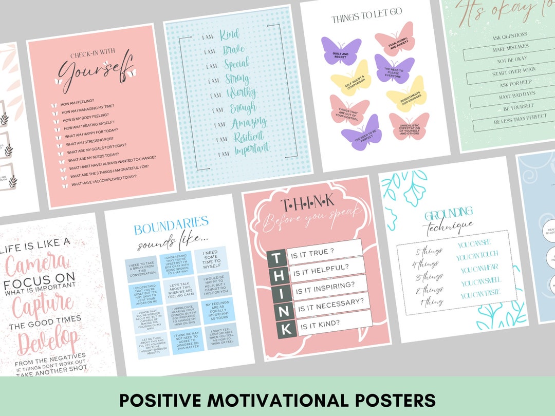 20 Printable Mental Health Posters/inspirational Posters for Groups ...