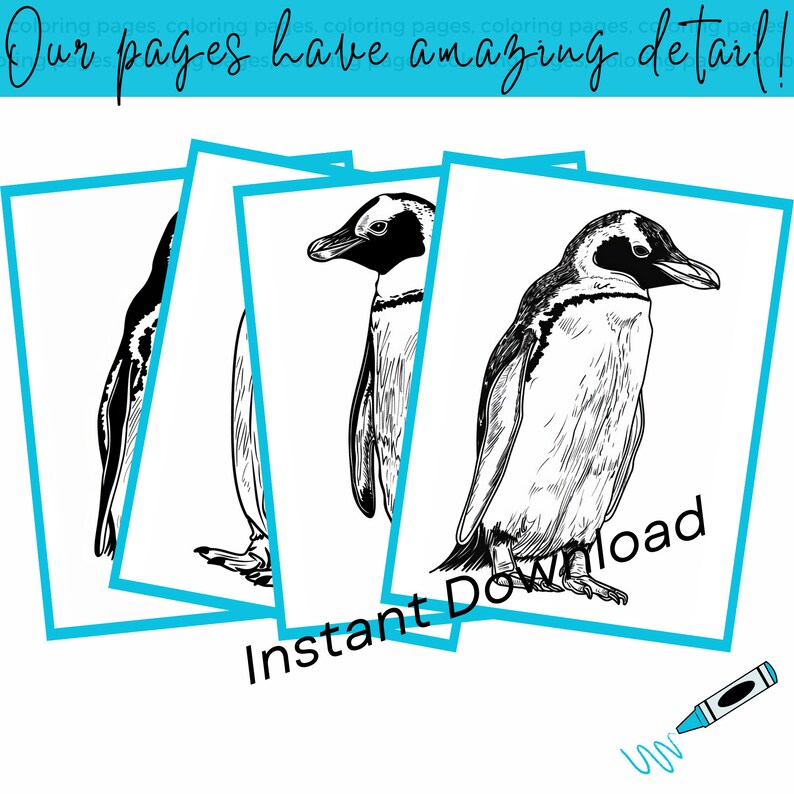 Printable Penguin Coloring Book Pages/adult Coloring Book Pages/kids ...