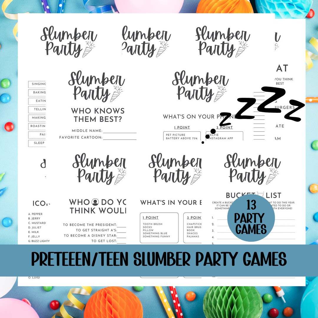 Printable Games Bundle/birthday Party Games/preteen and Teen Slumber ...