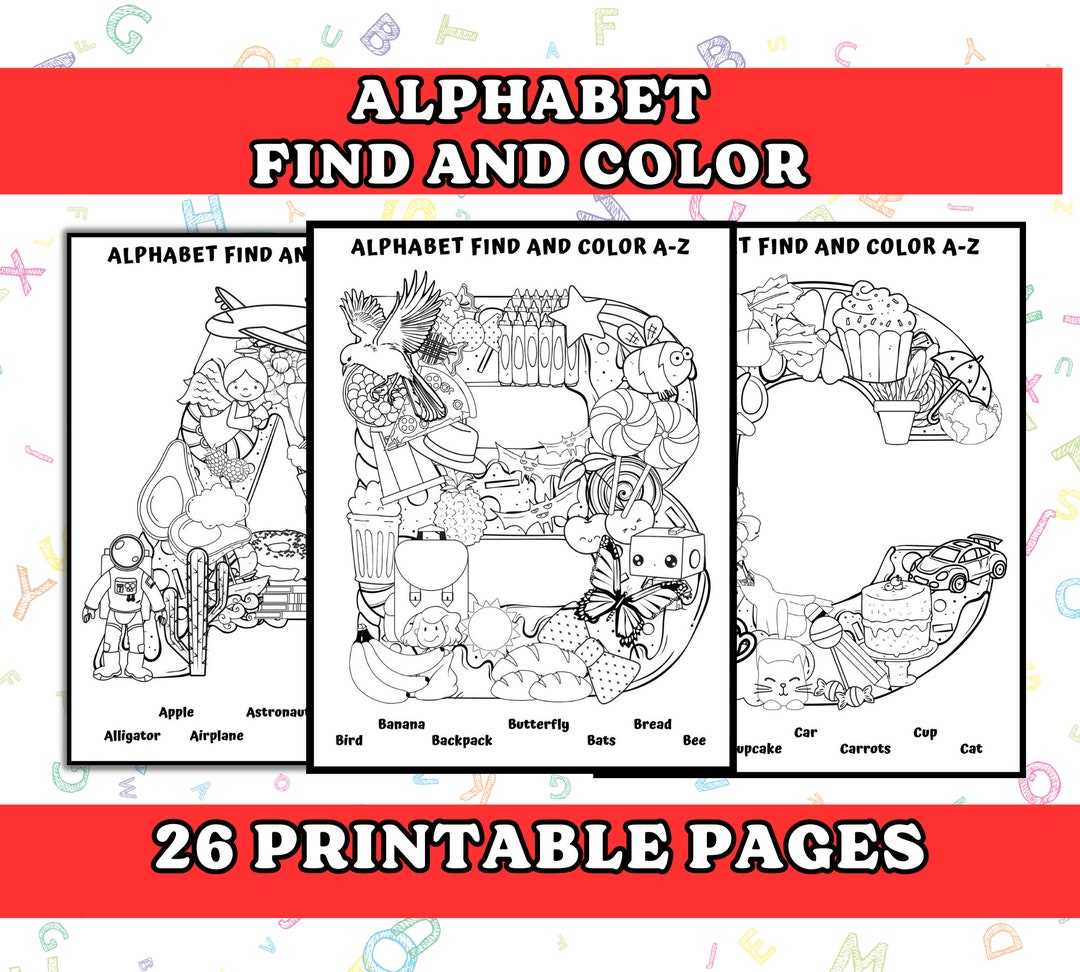 Printable Alphabet Find and Color/printable Instant Download Preschool ...