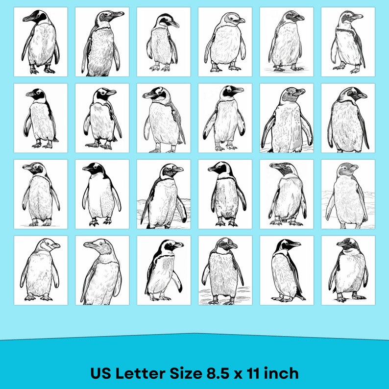 Printable Penguin Coloring Book Pages/adult Coloring Book Pages/kids ...