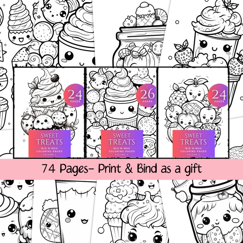 Printable Sweet Treats Coloring Books/little Boy Little Girl Coloring ...