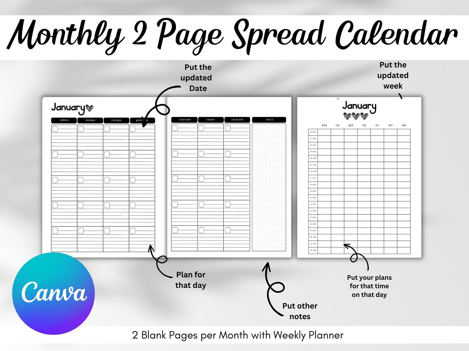 Teacher Journal Bundle Template/canva Journal Template/fully Editable ...