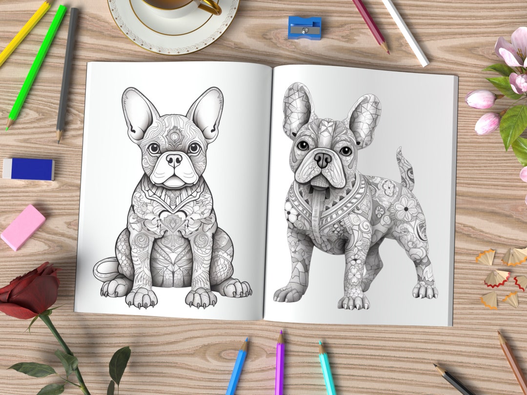 Mandala French Bulldog Coloring Pages/printable Adult Coloring Pages ...