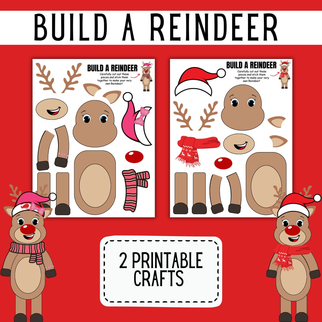 Printable Christmas Kids Craft/reindeer Kid's Craft/christmas Reindeer ...