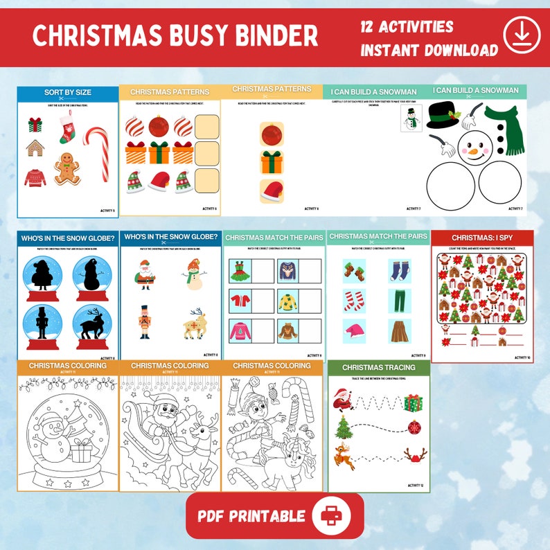 Printable Christmas Kids Crafts and Activities/kid's - Etsy