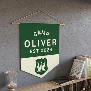Pennant Banner Flag, Kids Camping Custom Wall Decor, Boys Room Name ...