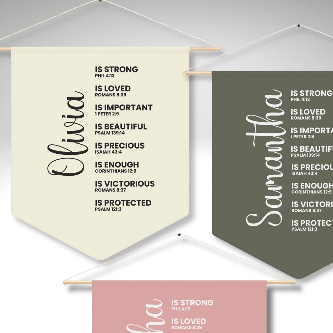 Religious Pennant Wall Decor, Bible Quote Wall Hanging, Home ...