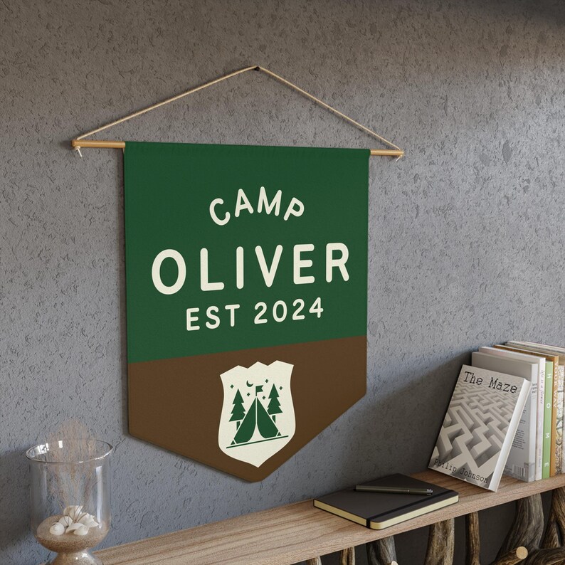 Pennant Banner Flag, Kids Camping Custom Wall Decor, Boys Room Name ...