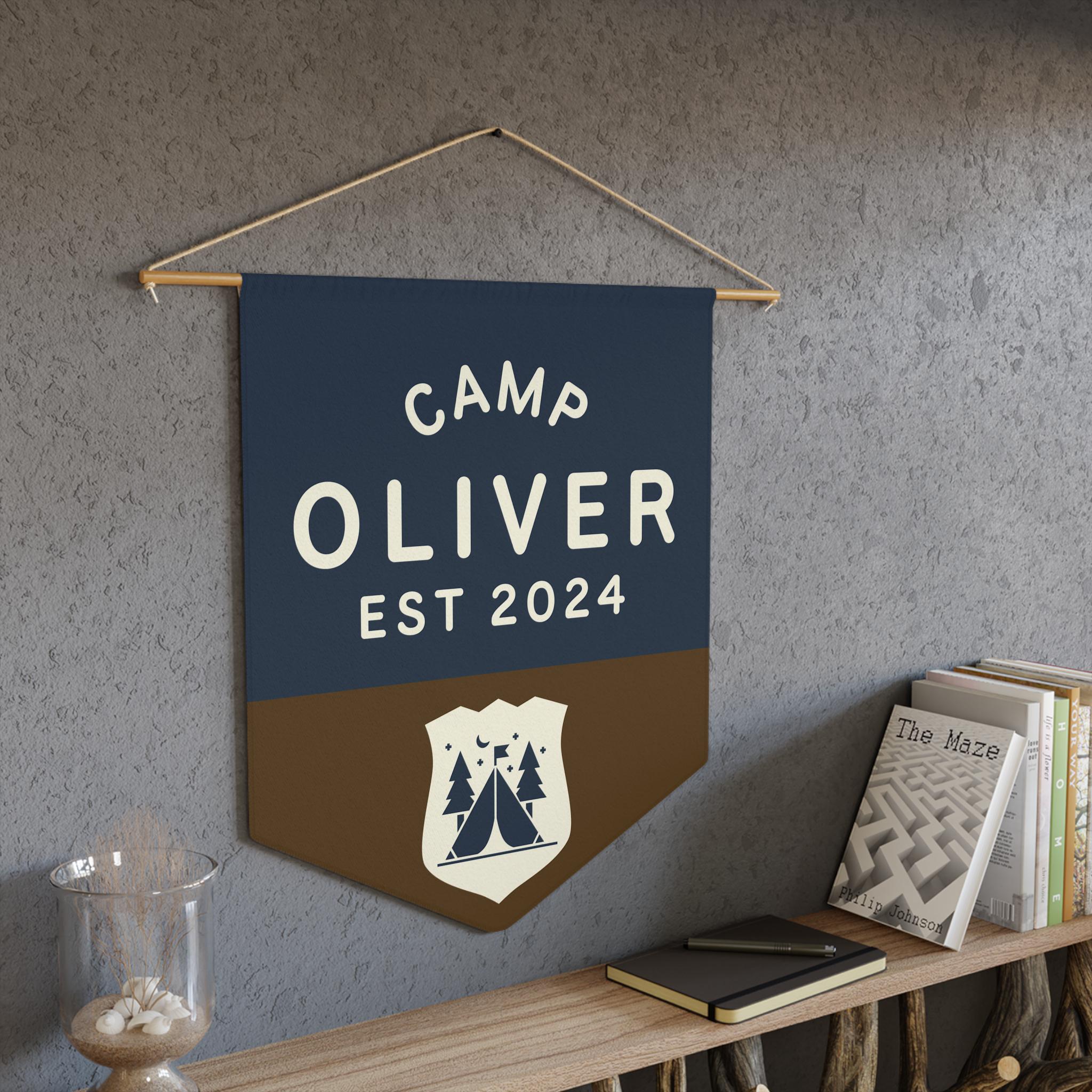 Pennant Banner Flag, Kids Camping Custom Wall Decor, Boys Room Name ...