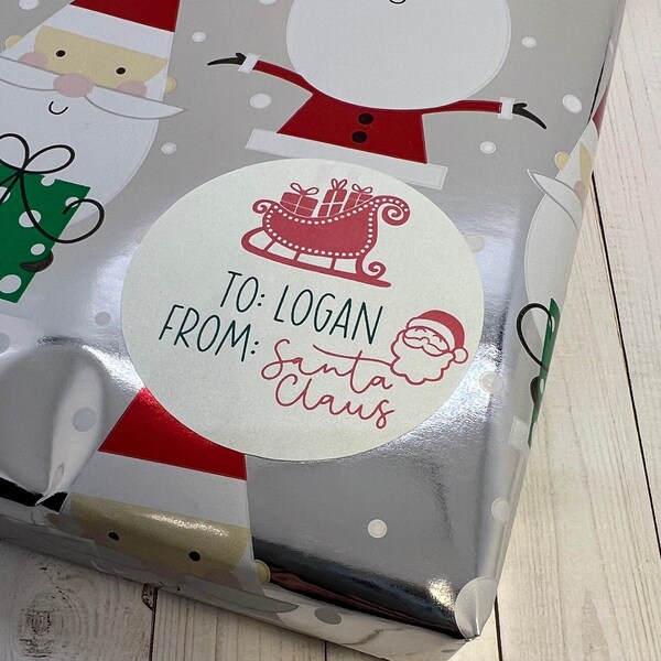 Santa Stickers - Etsy