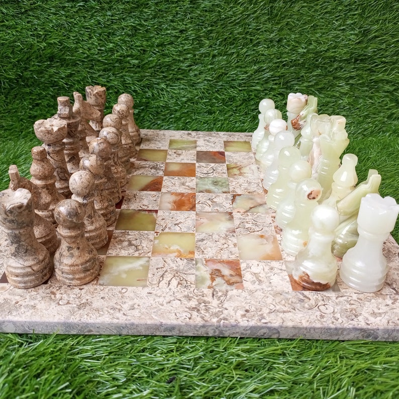 Marble Chess Pieces ONLY, Chess Game Figures, 32 Pieces Handmade Chess ...