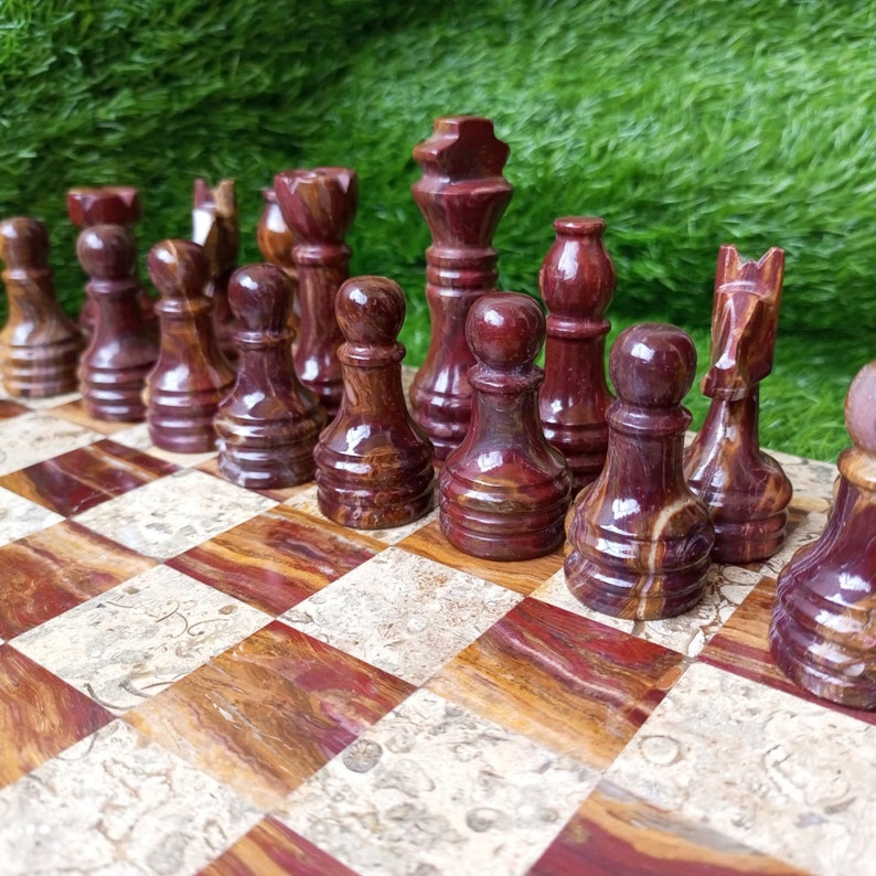 Marble Chess Pieces ONLY, Chess Game Figures, 32 Pieces Handmade Chess ...