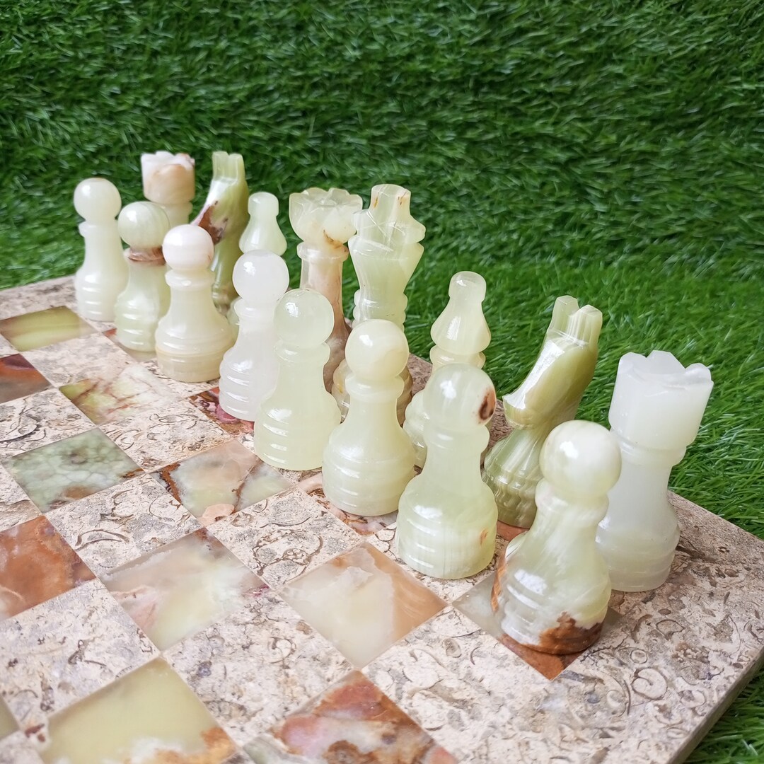 Marble Chess Pieces ONLY, Chess Game Figures, 32 Pieces Handmade Chess ...