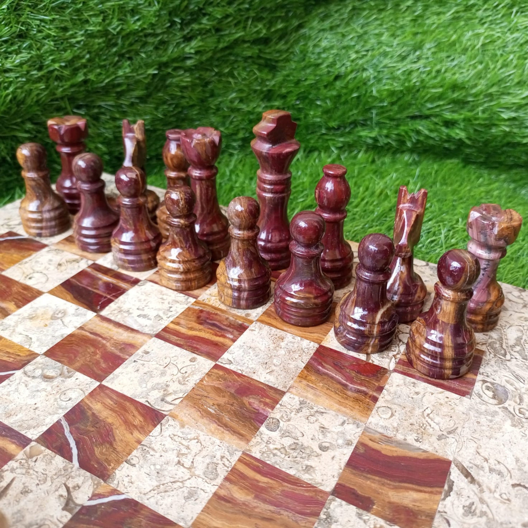Marble Chess Pieces ONLY, Chess Game Figures, 32 Pieces Handmade Chess ...