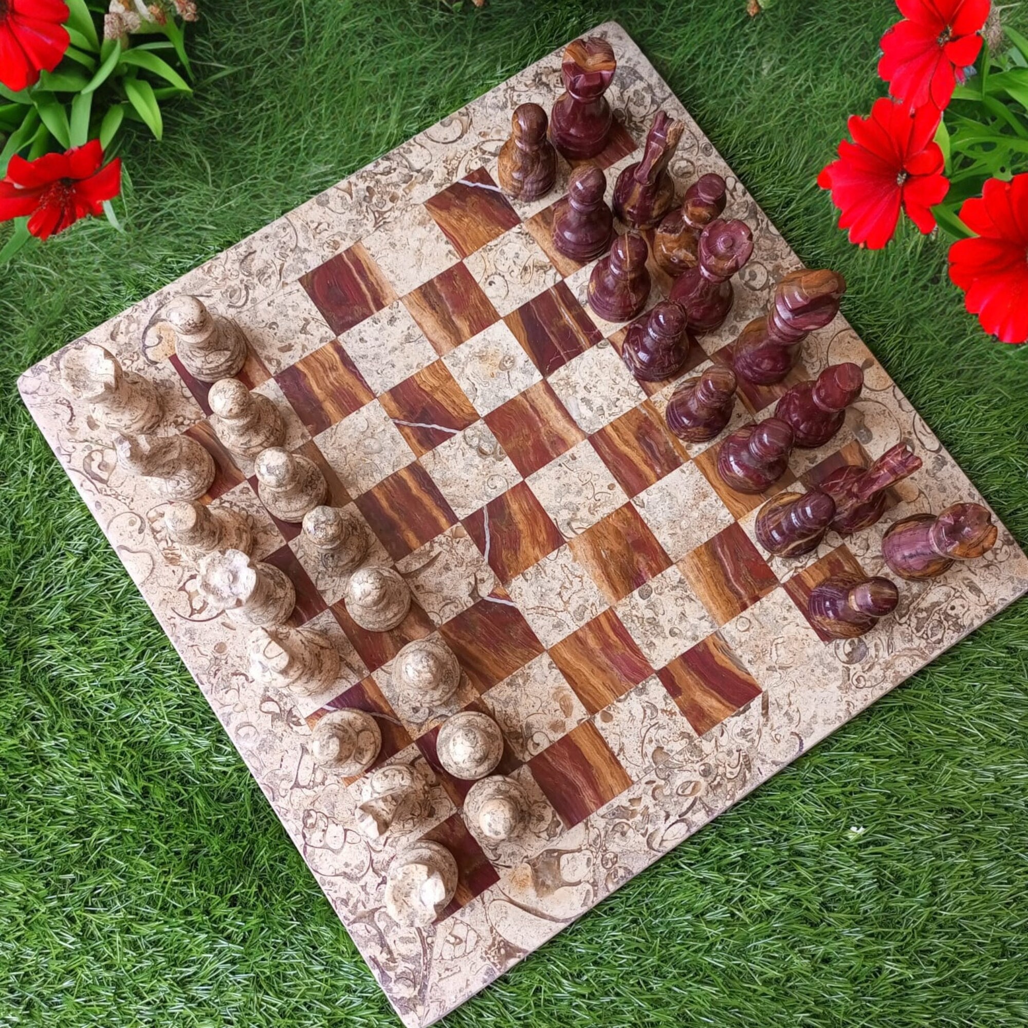 Marble Chess Pieces ONLY, Chess Game Figures, 32 Pieces Handmade Chess ...