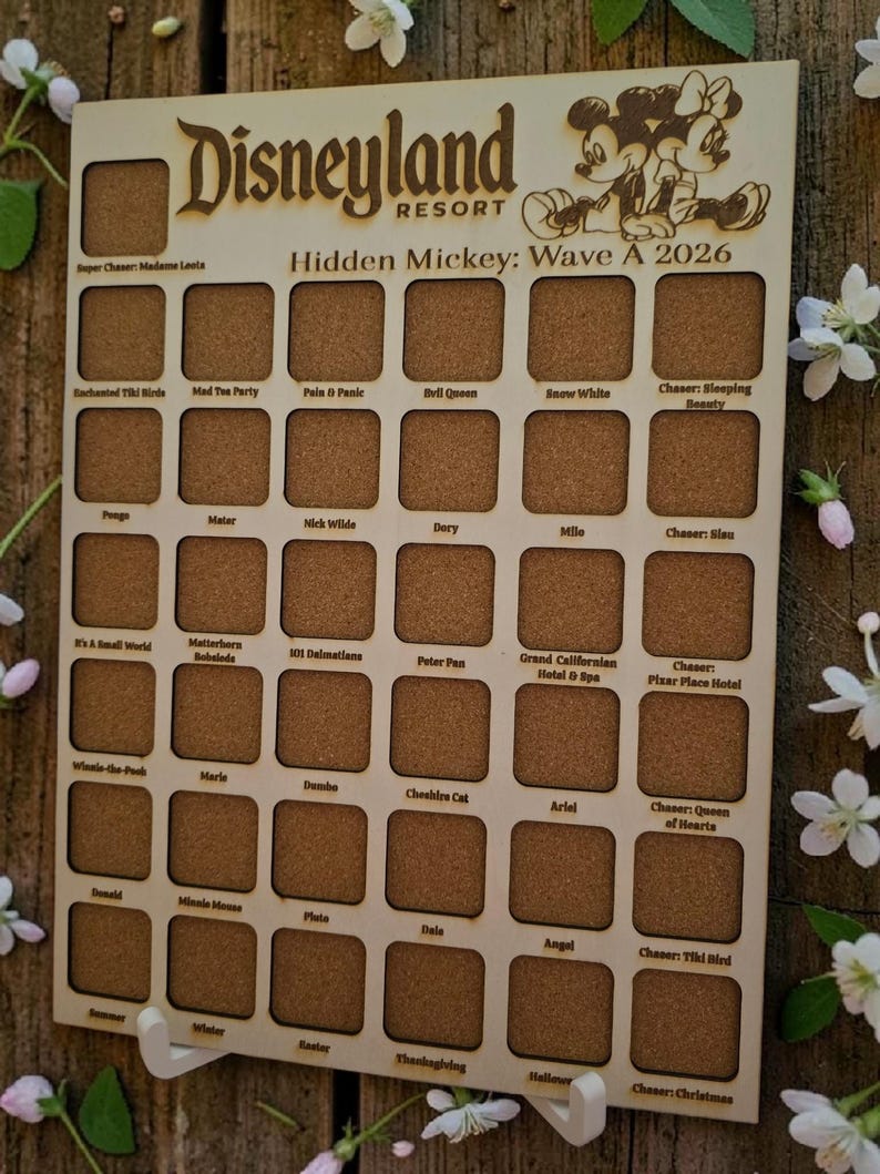 Hidden Mickey Pin Display Board: WDW, Disneyland 2024-2026 Waves (11 X ...