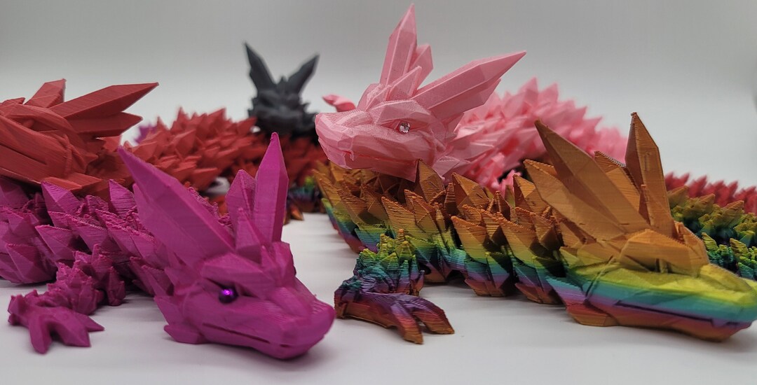 Articulated Crystal Dragon - Cinderwing-3d Printed - Etsy