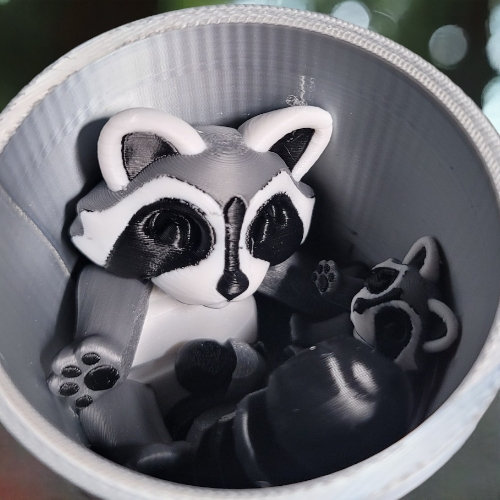 Trash Pandas With Trash Bin 3D Printed. - Etsy