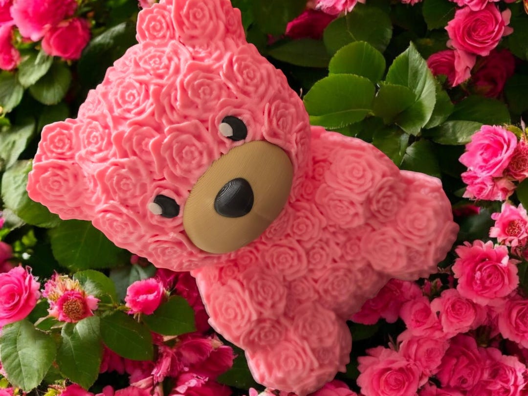 Valentines Rose Bear-3d Printed - Etsy