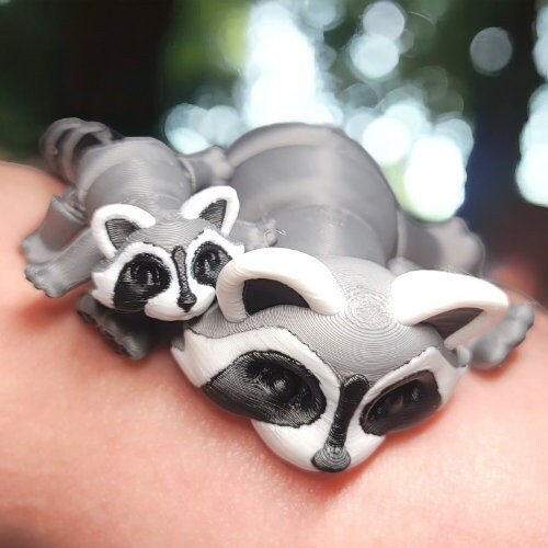 Trash Pandas With Trash Bin 3D Printed. - Etsy