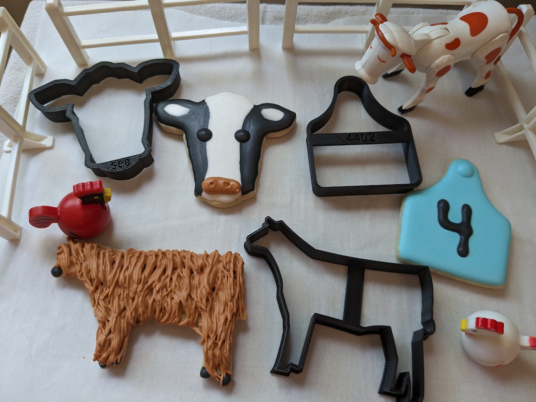 COW COOKIE CUTTERS Livestock Cattle Calf Ear Tag Cow Heifer Head Face ...
