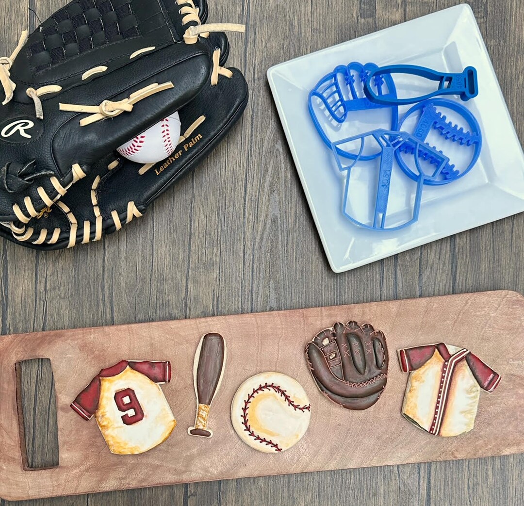 BAT COOKIE CUTTER With Glove Ball and Jersey American Sport Baseball ...
