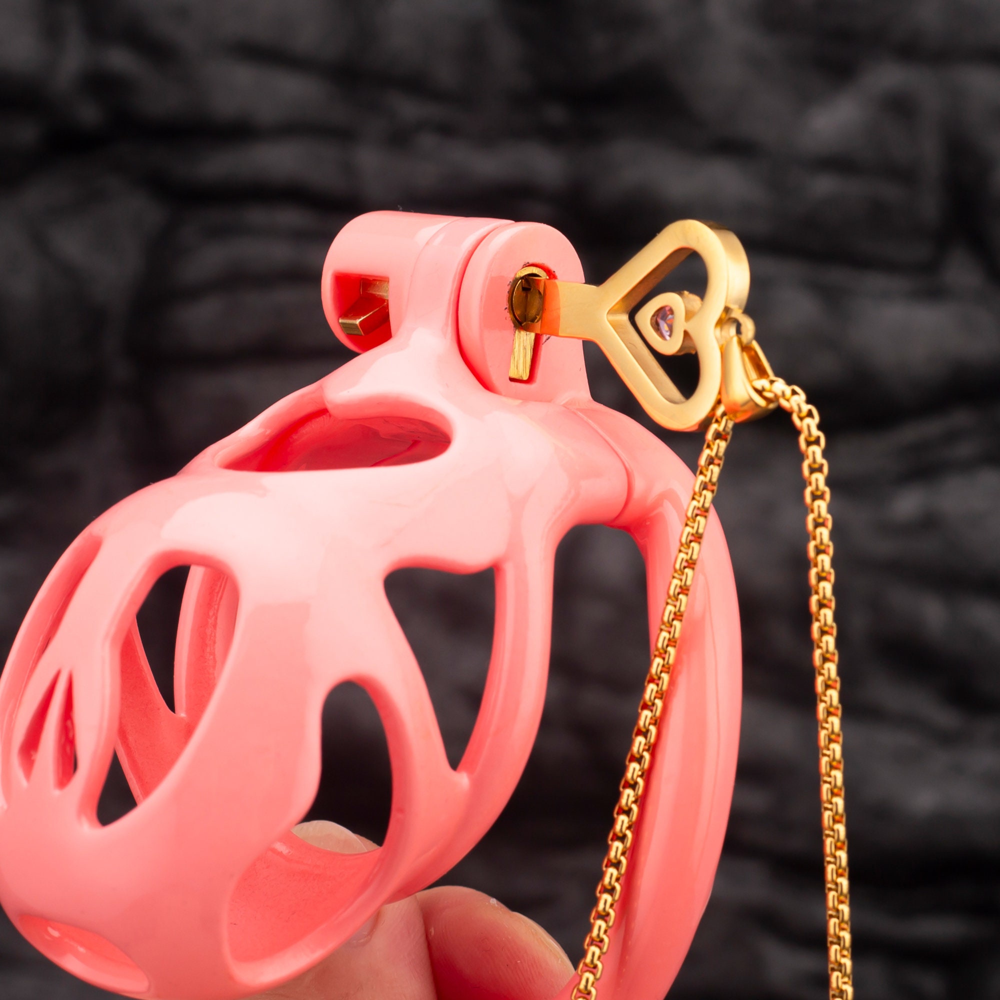 Gold Heart Cage Key Necklace With Gemstones - Etsy