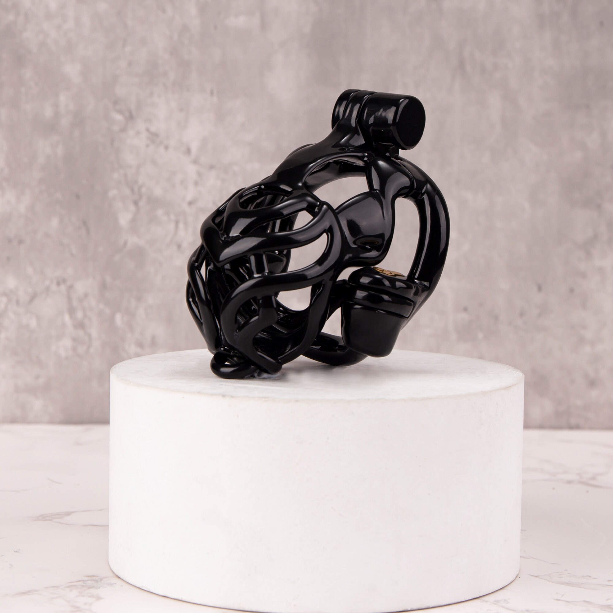 Mature Black 3d Printed Cock Cage Traction Chain Clear Etsy