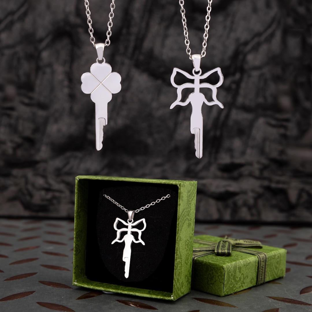 Butterfly & Clover Cage Key Necklace: Fairycore Privacy Jewelry - Etsy
