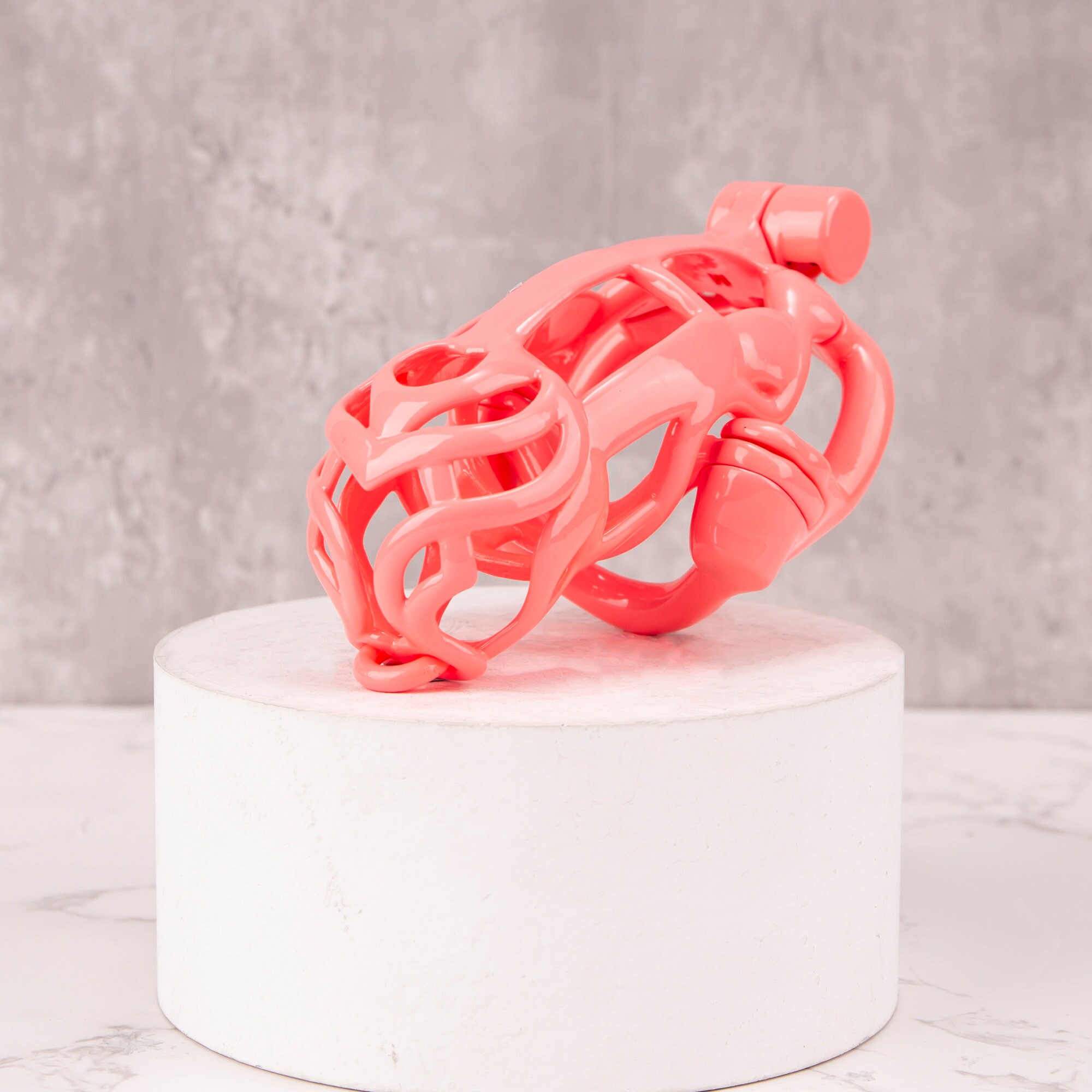 Mature Pink 3d Printed Cock Cage Traction Chain Clear Etsy