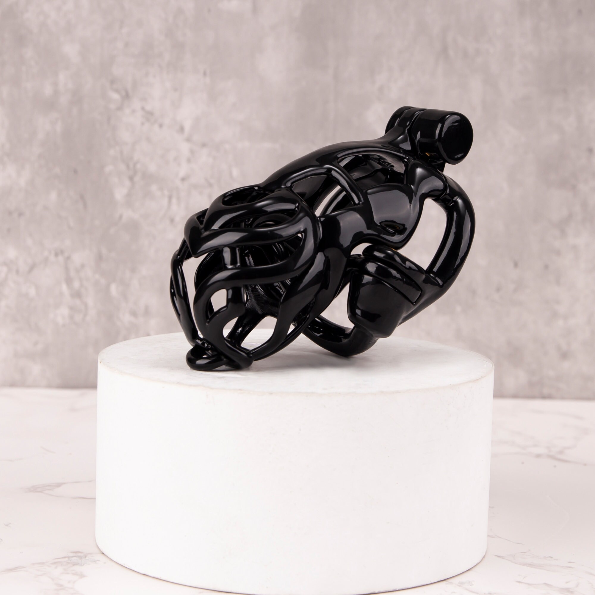 Mature Black 3d Printed Cock Cage Traction Chain Clear Etsy