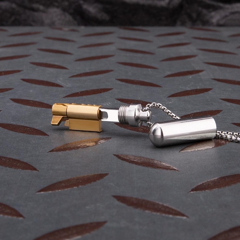Custom Text Secret Key Necklace: Stainless Steel BDSM Cylinder Lock - Etsy