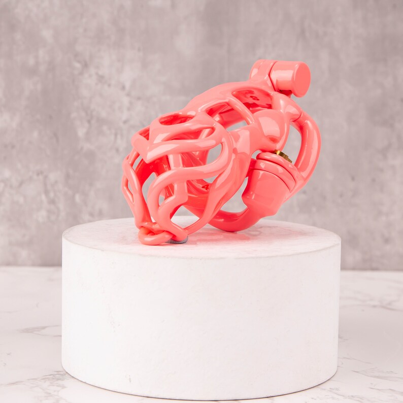 Mature Pink 3d Printed Cock Cage Traction Chain Clear Etsy