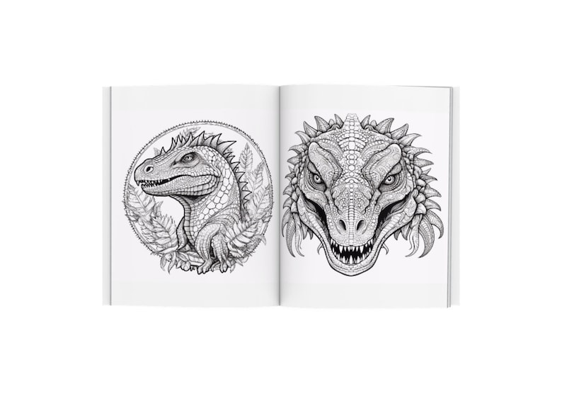 20 Dragons Coloring Book - Adults Kids Coloring Pages, Instant Download ...
