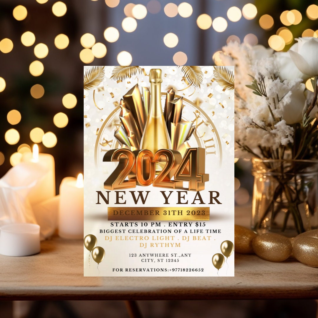 NYE Invite NYE Party Invite New Years Party Invitation New - Etsy