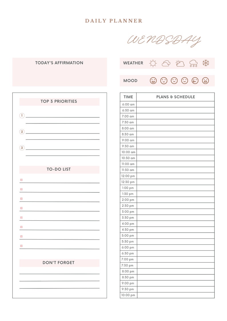 To Do List Printable Daily Tasks List Template Productivity - Etsy