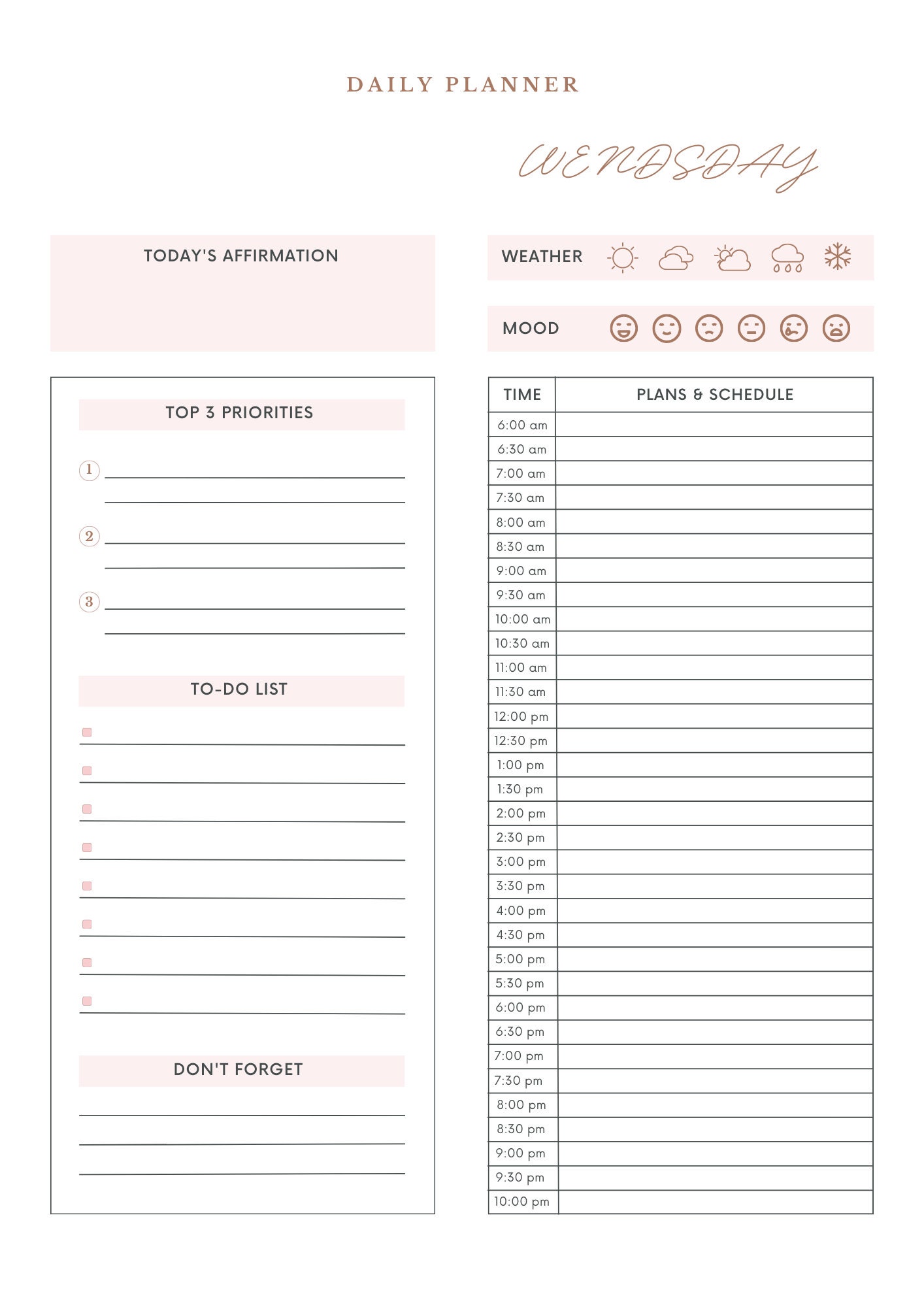 To Do List Printable, Daily Tasks List Template, Productivity, Daily ...