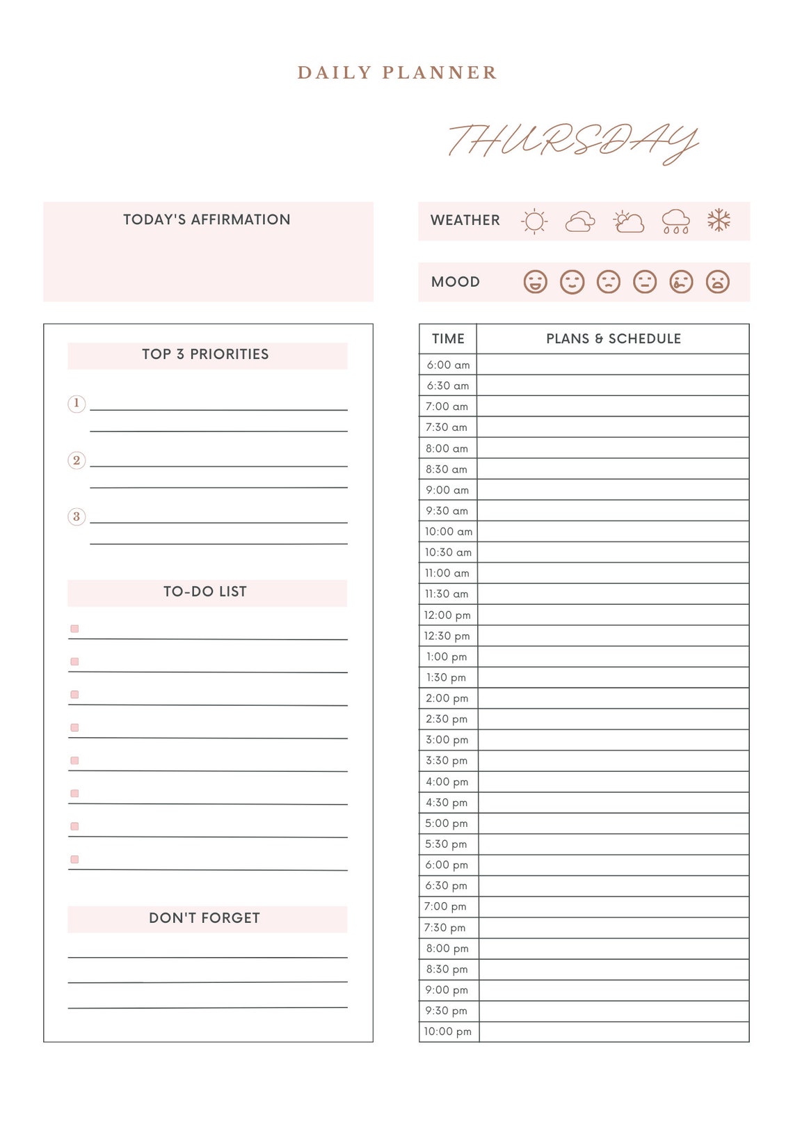 To Do List Printable, Daily Tasks List Template, Productivity, Daily ...