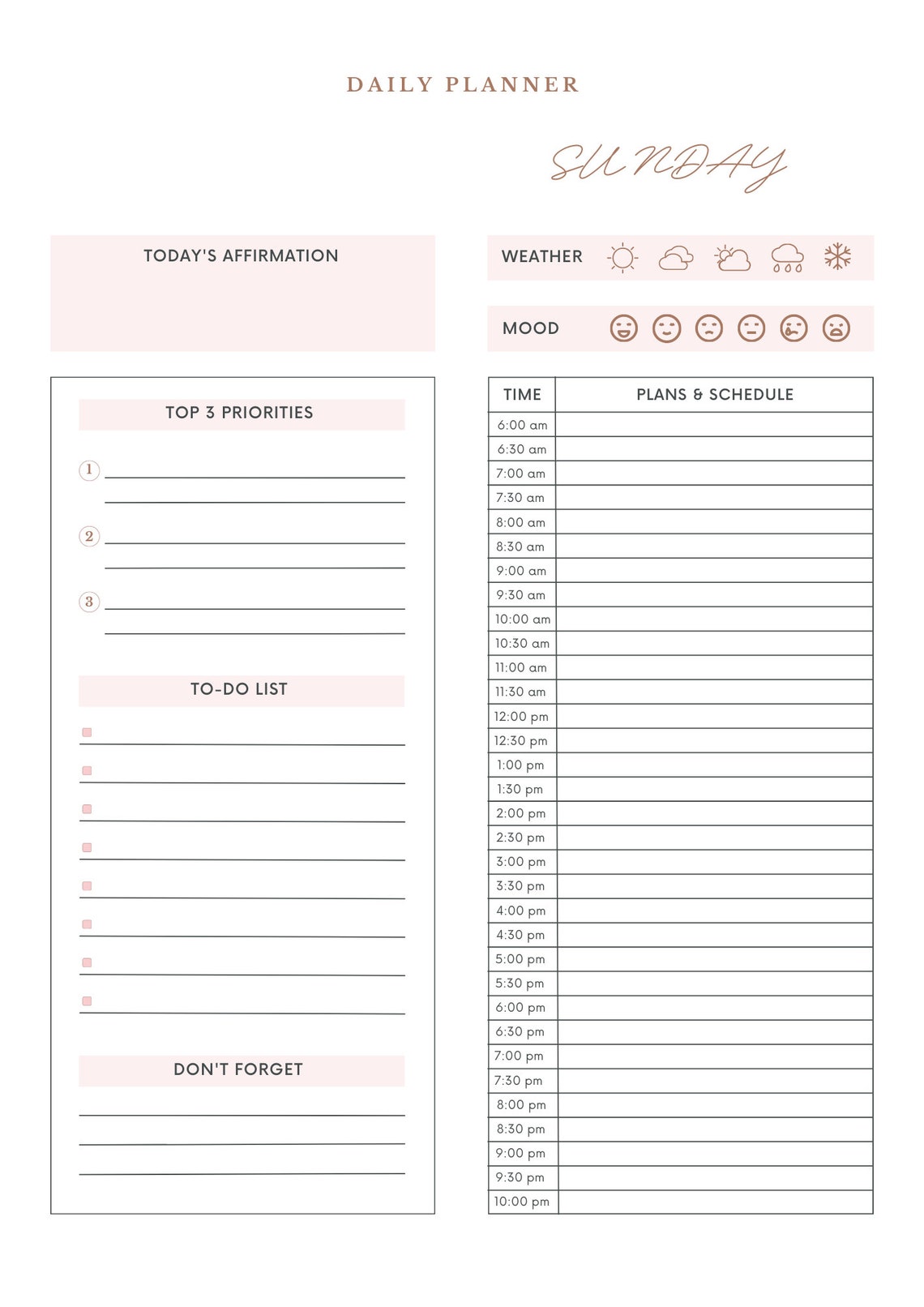 To Do List Printable, Daily Tasks List Template, Productivity, Daily ...
