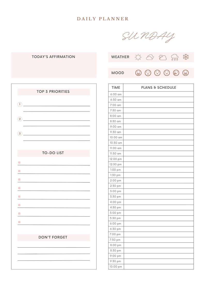 To Do List Printable, Daily Tasks List Template, Productivity, Daily ...