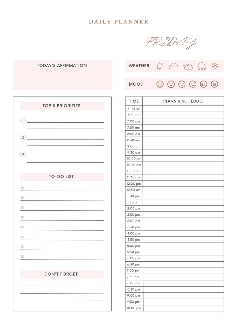 To Do List Printable, Daily Tasks List Template, Productivity, Daily ...