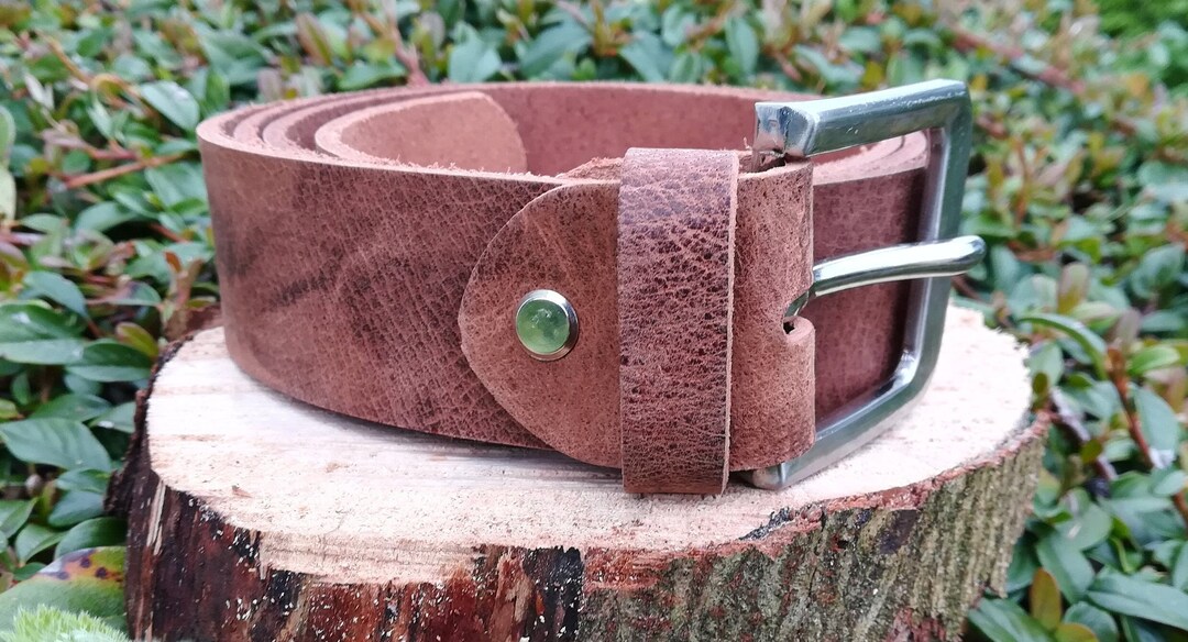 Ledergürtel 4cm 100% Büffel Leder/ Braun / einzigartige Maserung ...
