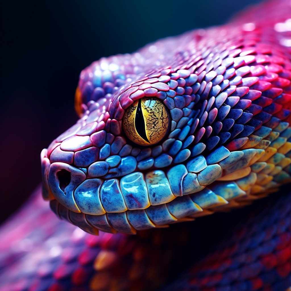 4x Graphic Colourful Snake - Etsy