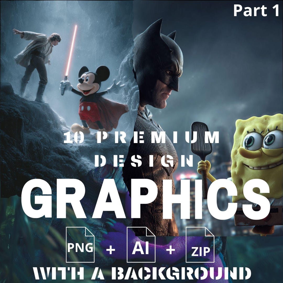 10x Unique Digital Portraits Cartoon Meets Film Unique Art Batman Joker ...