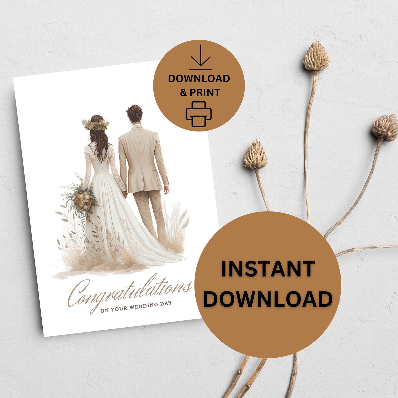 Congratulations on Your Wedding Day Card Gift for Wedding Bride and ...