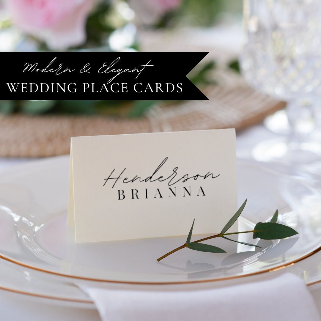 Modern Place Cards Template Printable Wedding Place Cards - Etsy