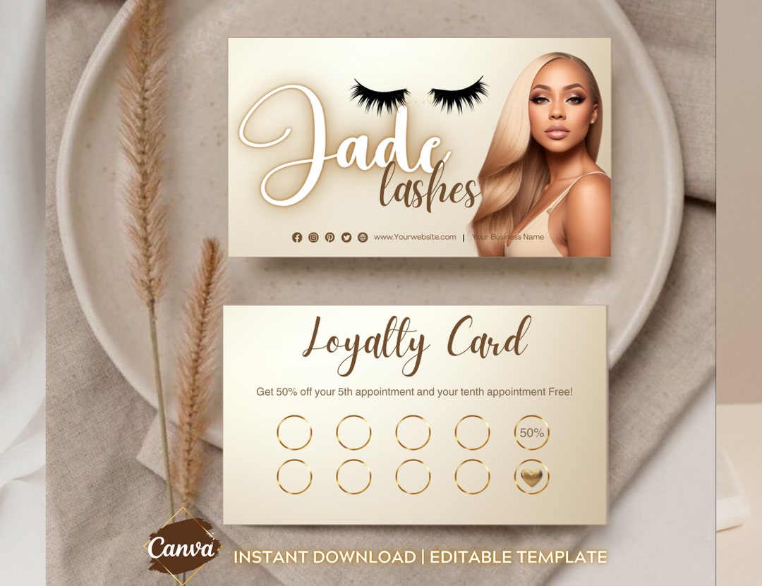 Lash Loyalty Card Template VIP Loyalty Cards Business Card Template ...