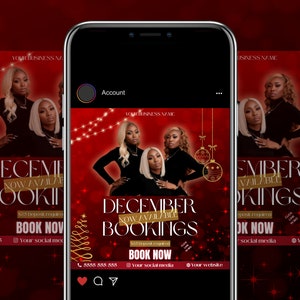 December Book Now Flyer Appointments Flyer Christmas Book Now Template ...